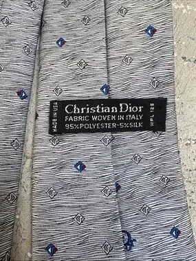 Dior | Accessories | Christian Dior Metallic Silver Tie | Poshmark